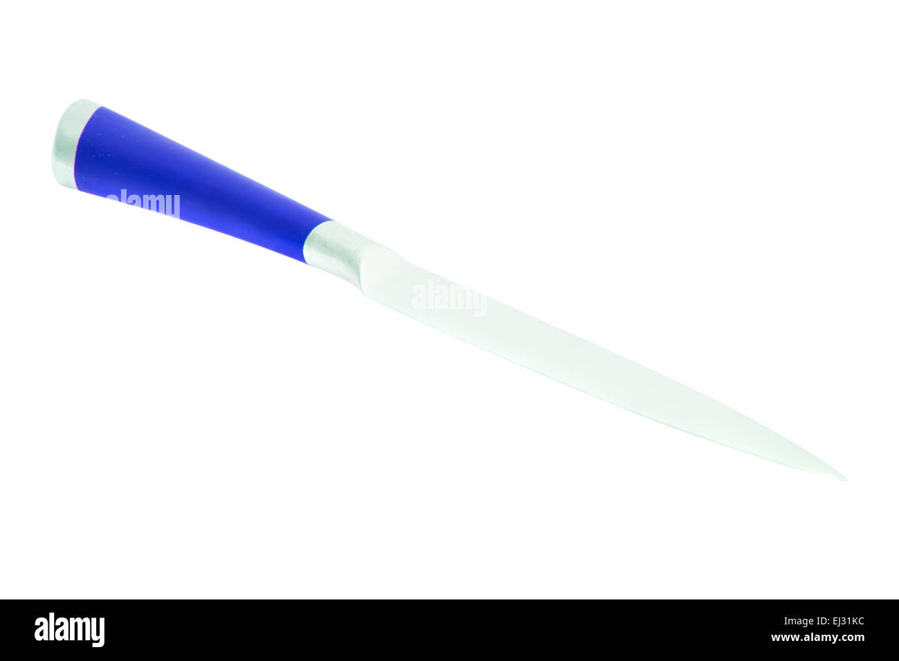 Blue Steel Kitchen Knife. Isolated Stock Photo - Alamy