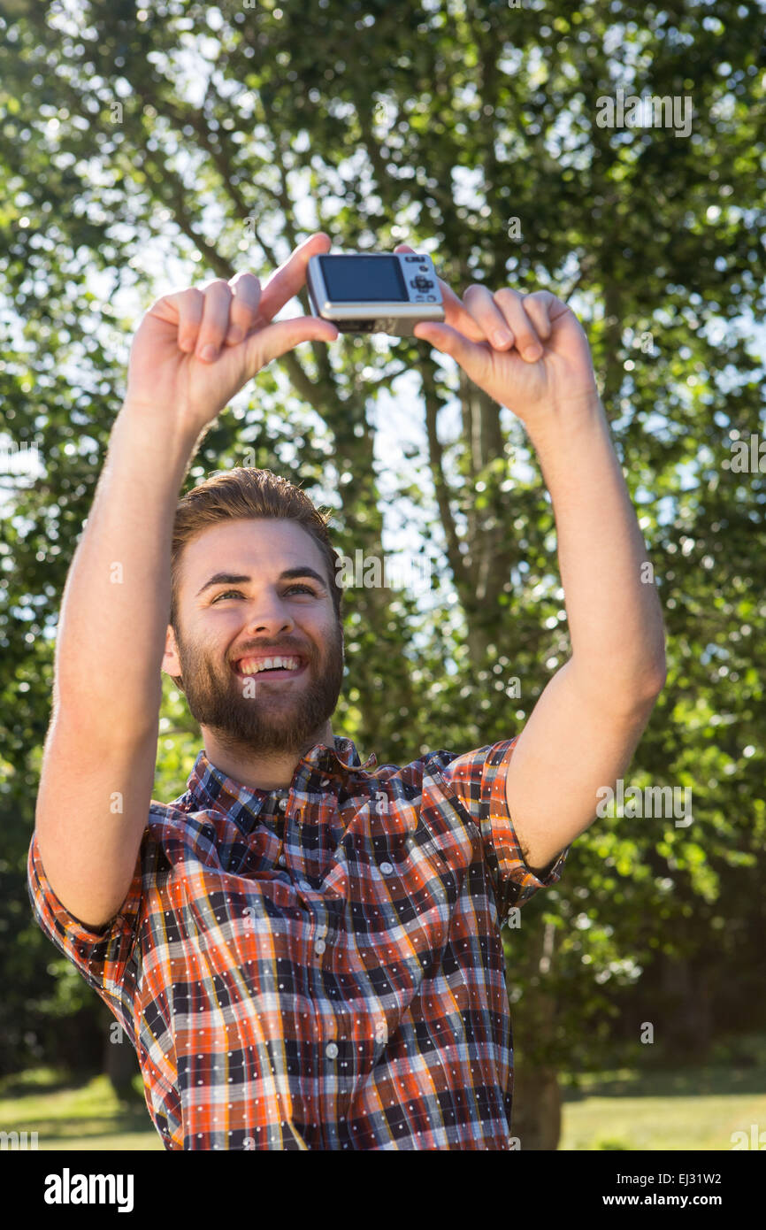 Handsome hipster taking a selfie Stock Photo - Alamy