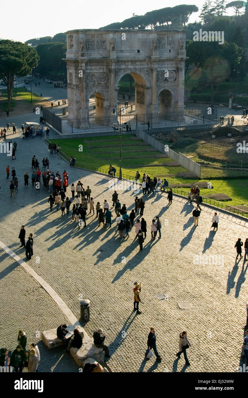 Rome, Italy. The House of the Knights of Rhodes with tourists in front ...