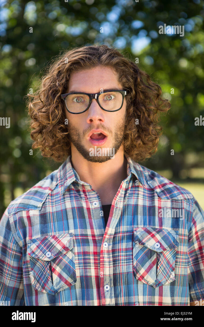 Young handsome stylish shocked hi-res stock photography and images - Alamy
