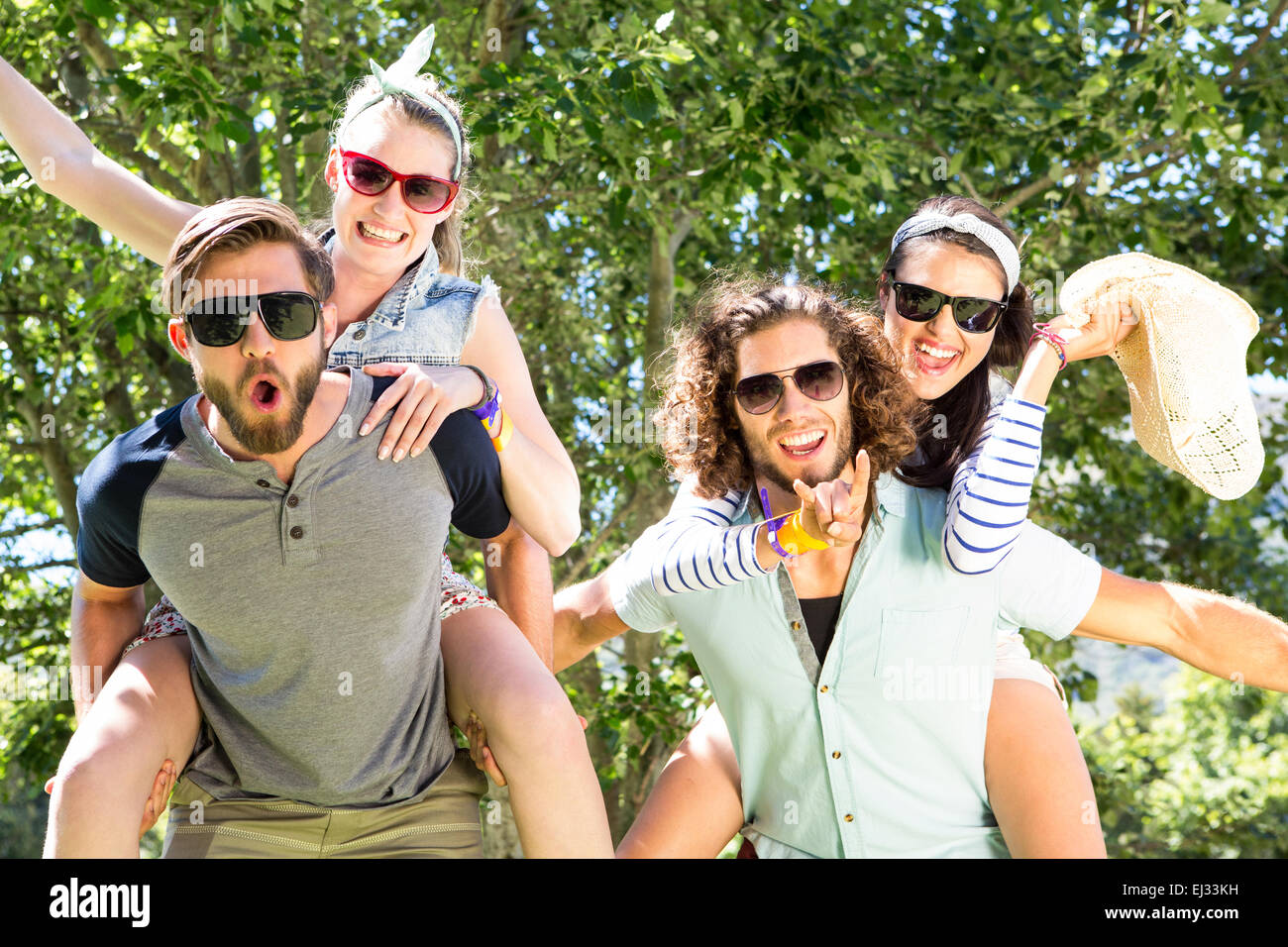 Happy friends having fun together Stock Photo - Alamy