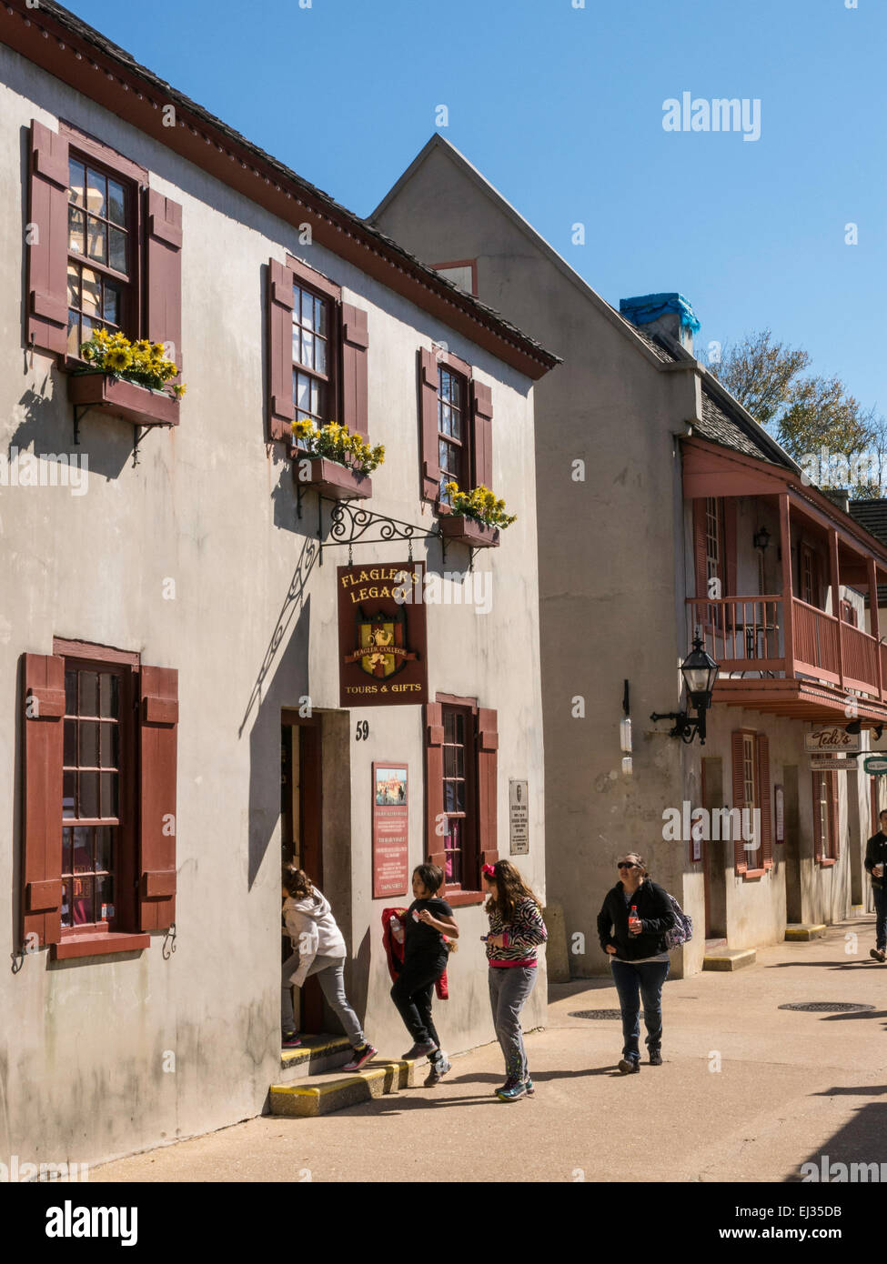 Tourists walking st george street st augustine florida usa hi-res stock ...