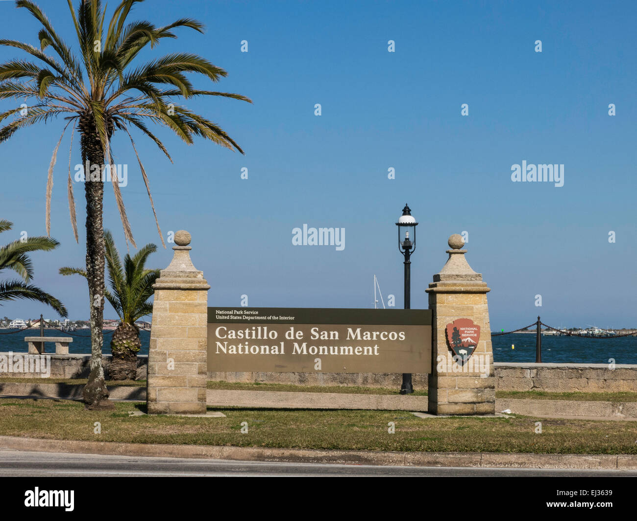 Castillo de San Marcos National Monument Sign, St. Augustine, Florida ...