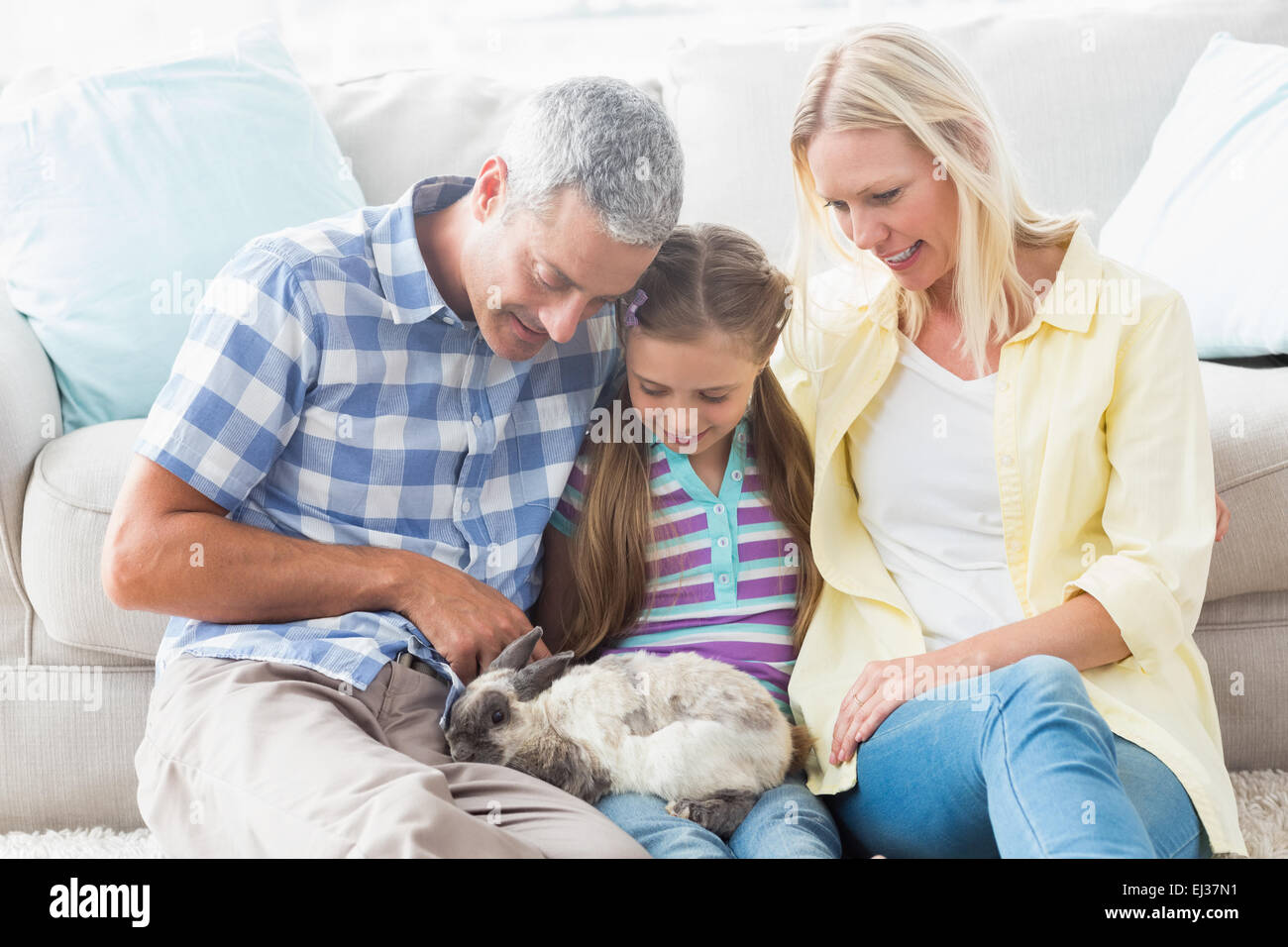 Father daughter playing rabbit hi-res stock photography and images - Alamy
