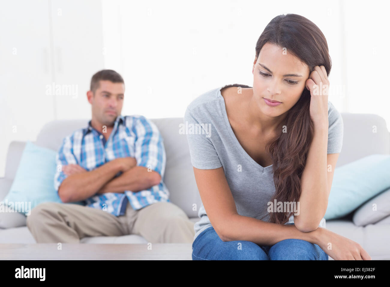 Angry woman sitting in hi-res stock photography and images - Alamy