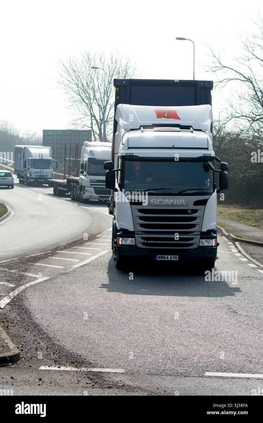 European road with lorries hi-res stock photography and images - Alamy