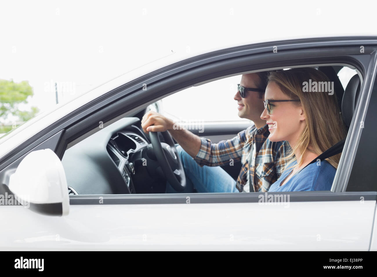 Couple on a road trip Stock Photo - Alamy