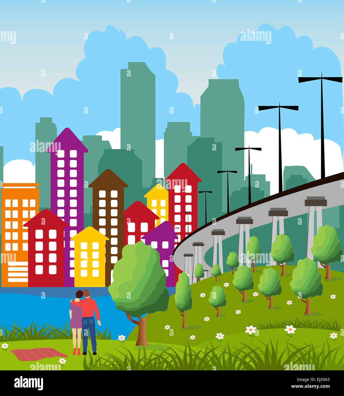 Modern metropolis city Stock Photo - Alamy