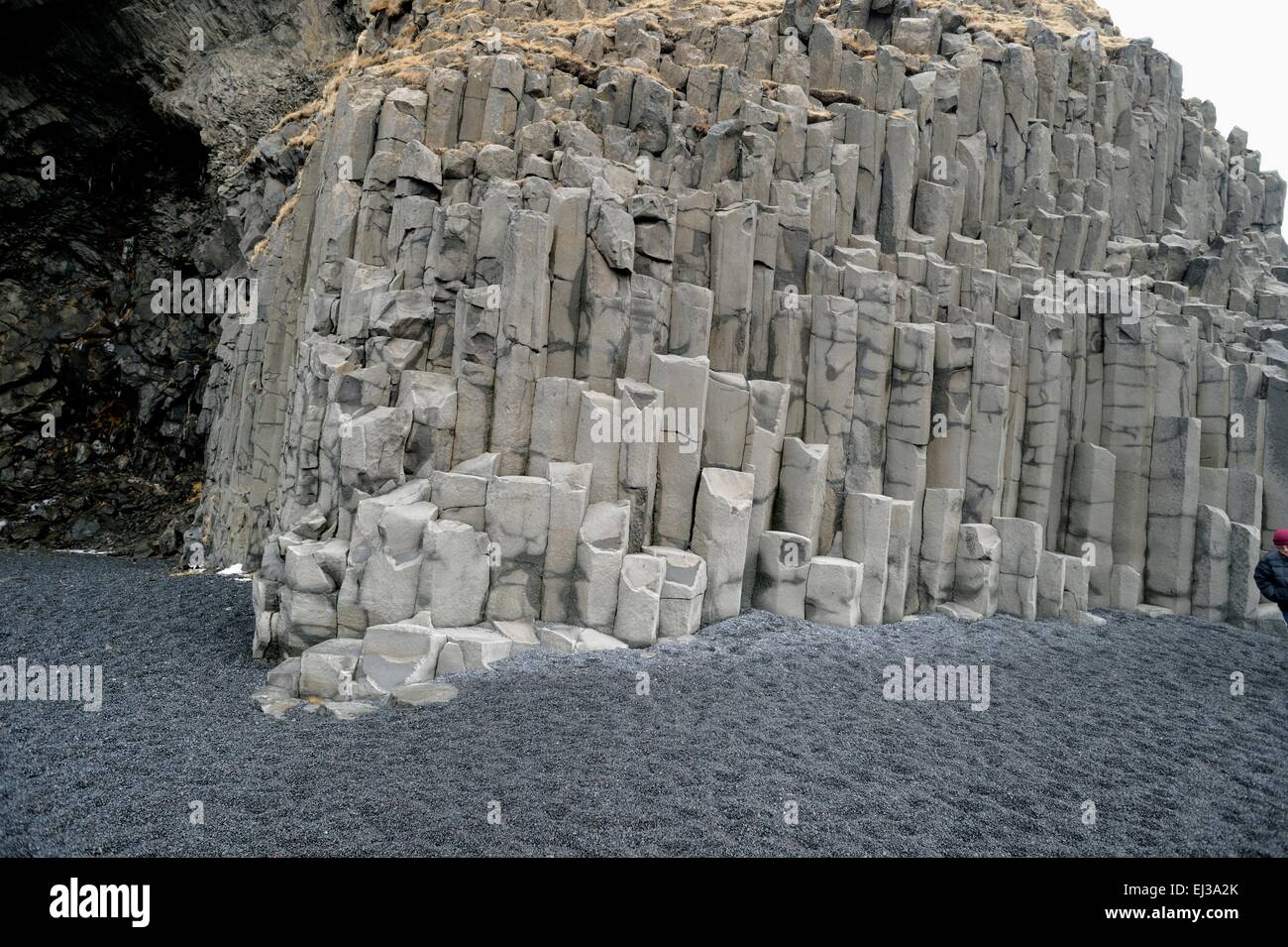 Volcanic Basalt columns on Iceland beach Stock Photo - Alamy