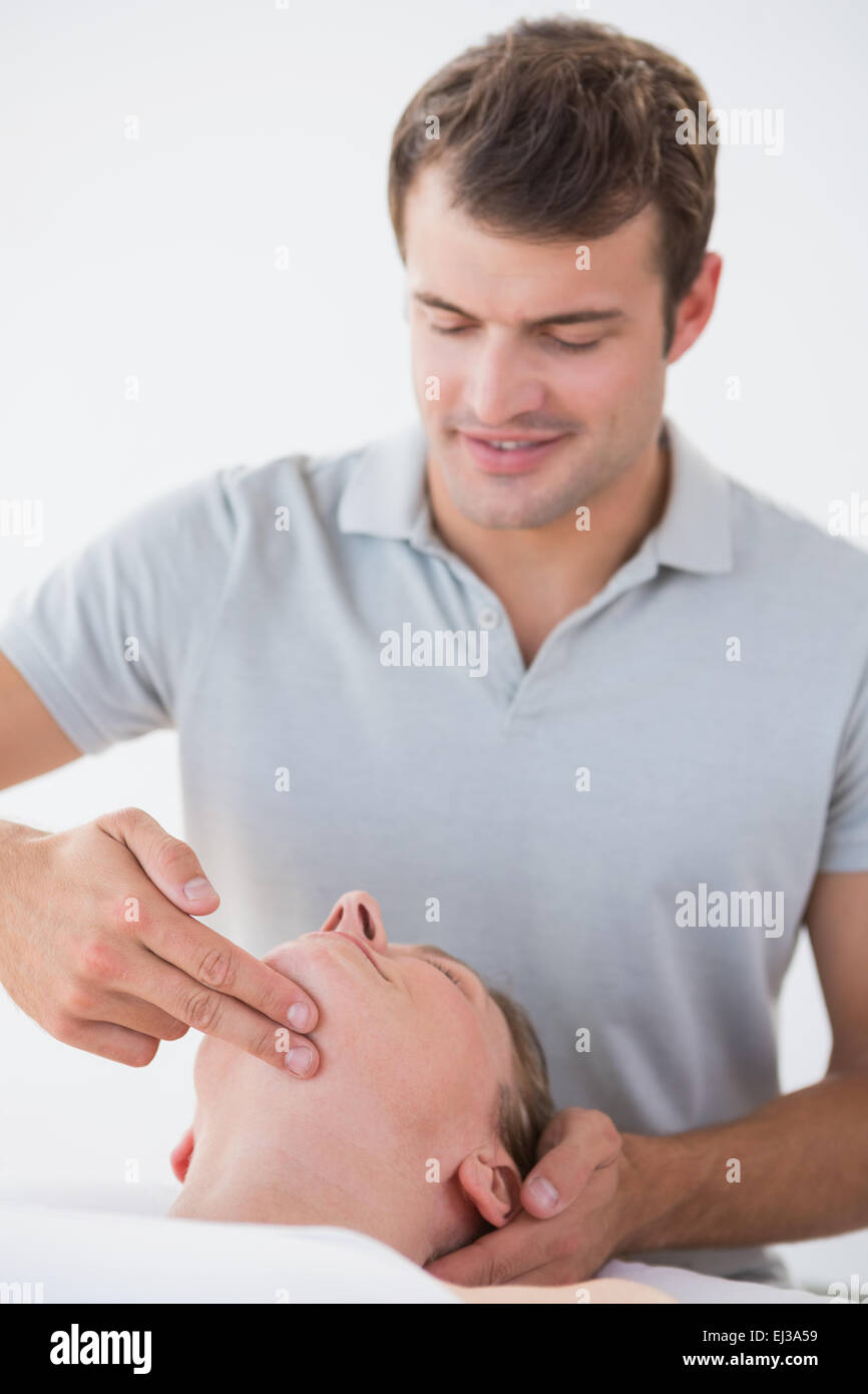 Woman receiving head massage Stock Photo - Alamy