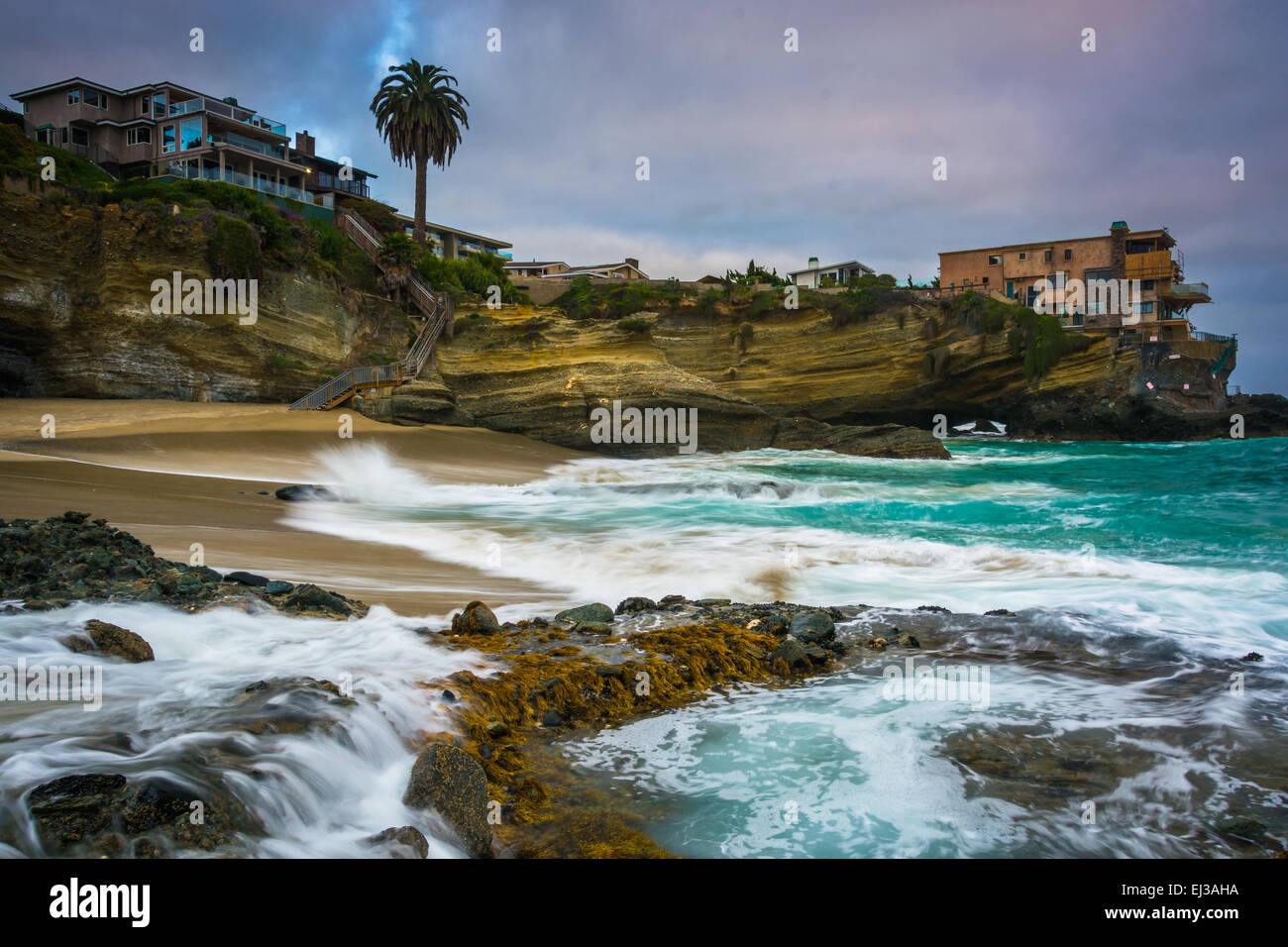 Waves and rocks in the Pacific Ocean at Table Rock Beach, in Laguna ...