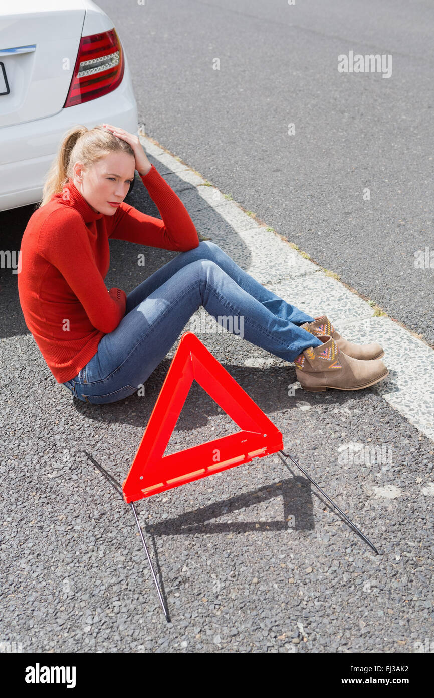 Red warning triangle young hi-res stock photography and images - Alamy