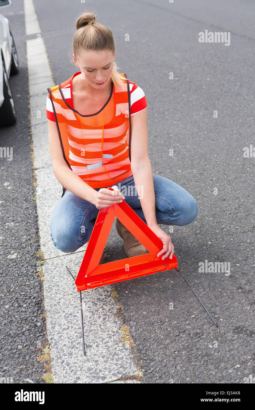 Triangle warning sign Stock Photo - Alamy