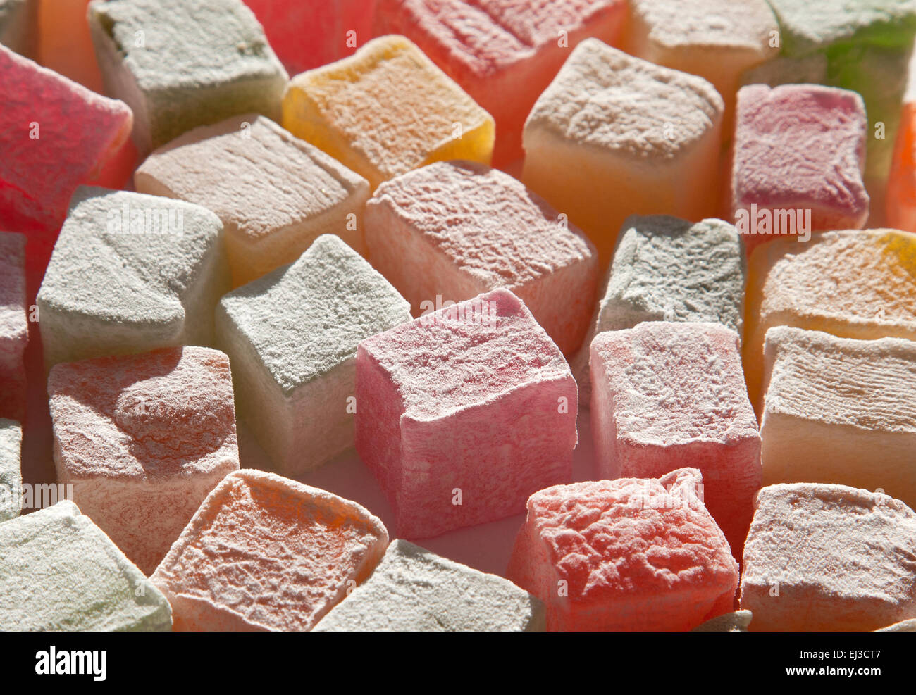 Background of turkish delight, view from above Stock Photo - Alamy