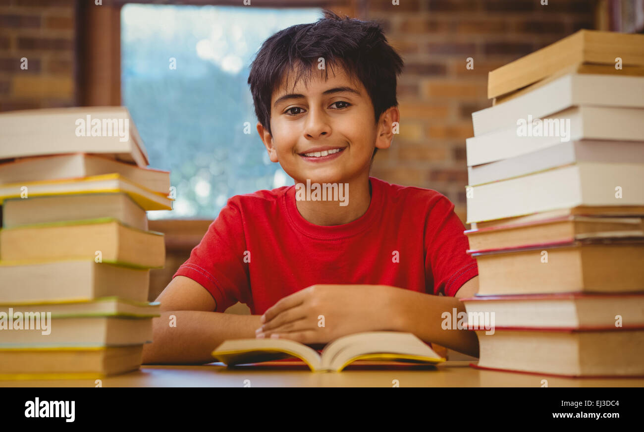 Boy reading at desk hi-res stock photography and images - Alamy
