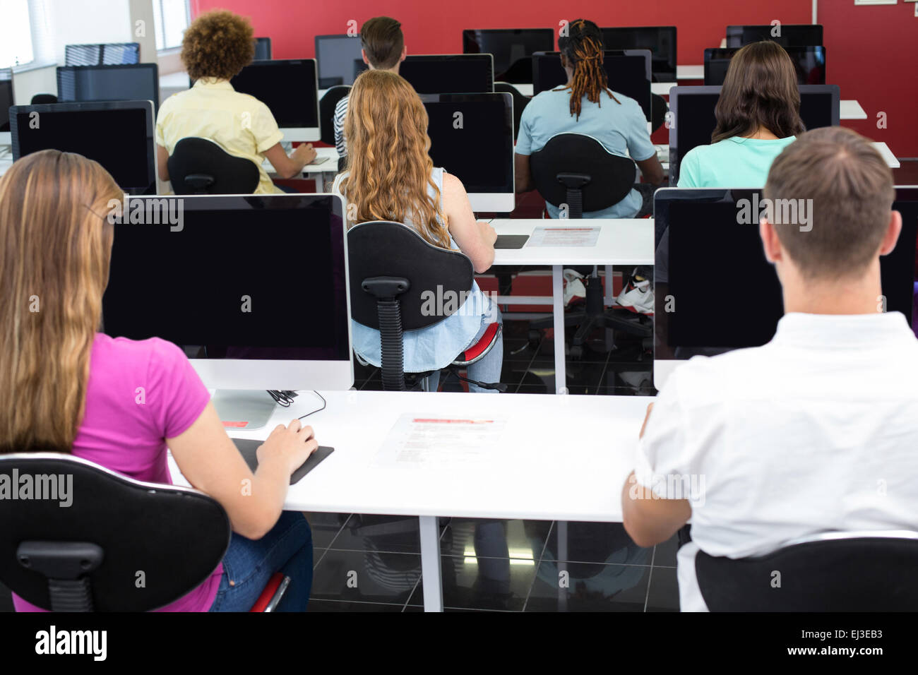 Students in computer class Stock Photo - Alamy