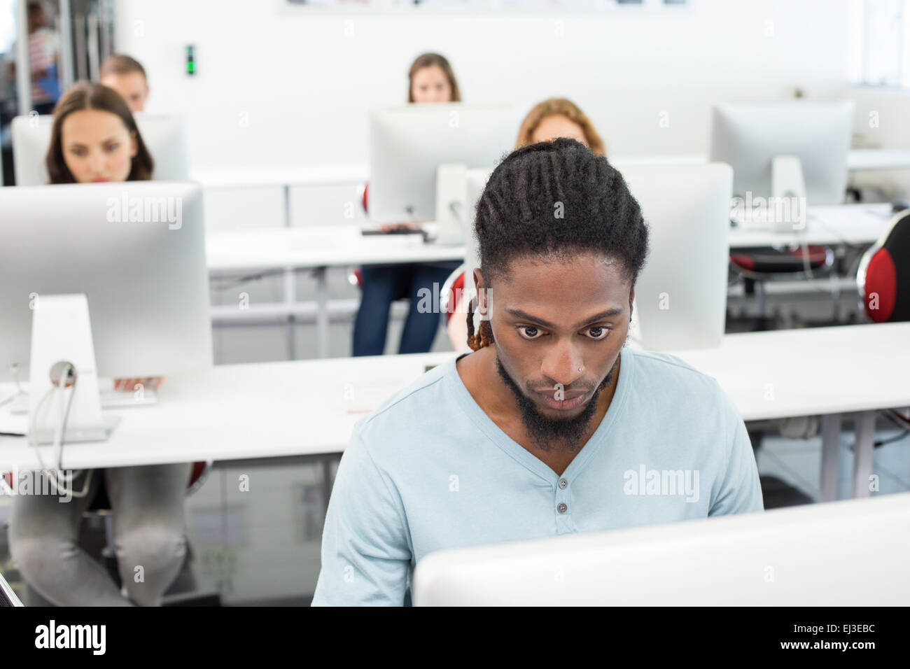 Students in computer class Stock Photo - Alamy