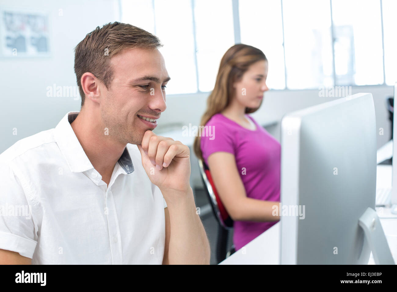 Students in computer class Stock Photo - Alamy