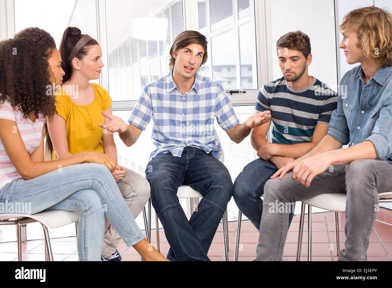 College students in conversation Stock Photo - Alamy