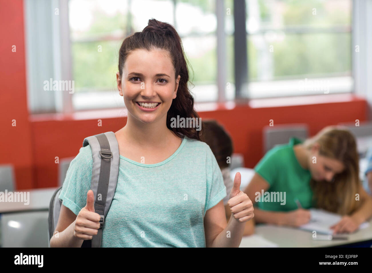 Student thumbs up classroom hi-res stock photography and images - Alamy