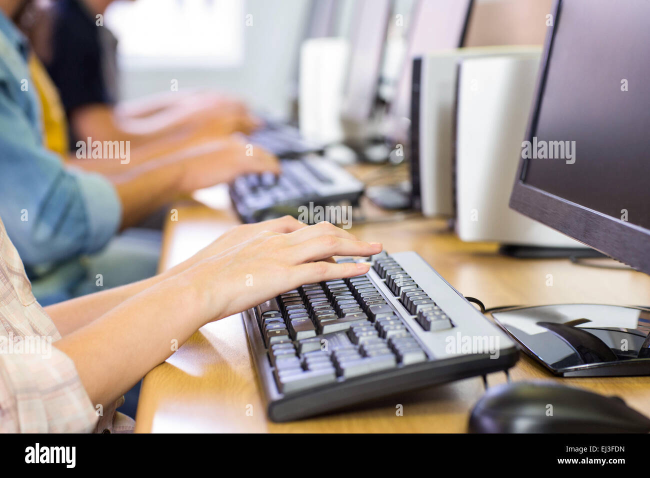 Students in computer class Stock Photo - Alamy