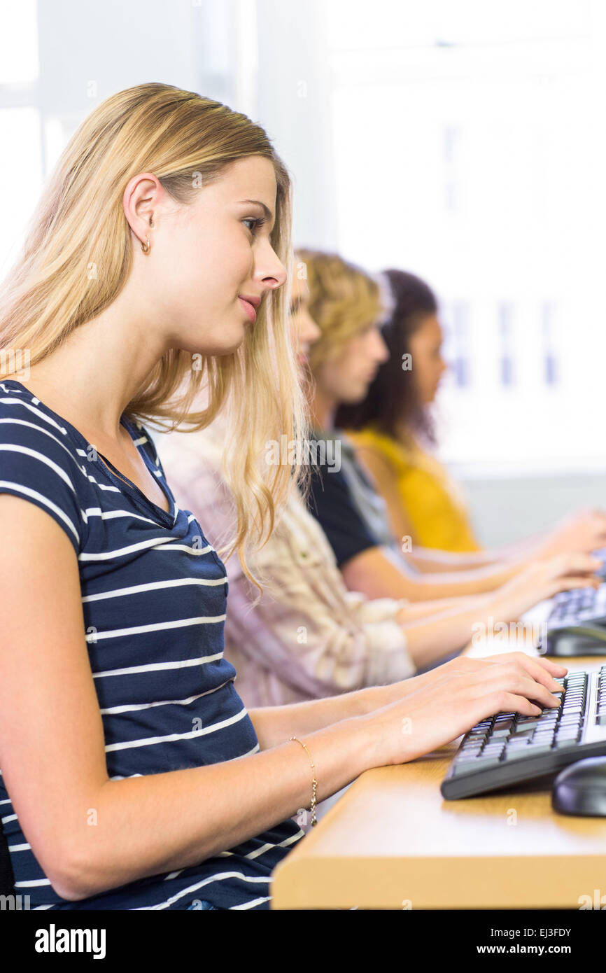 Students in typing class hi-res stock photography and images - Alamy