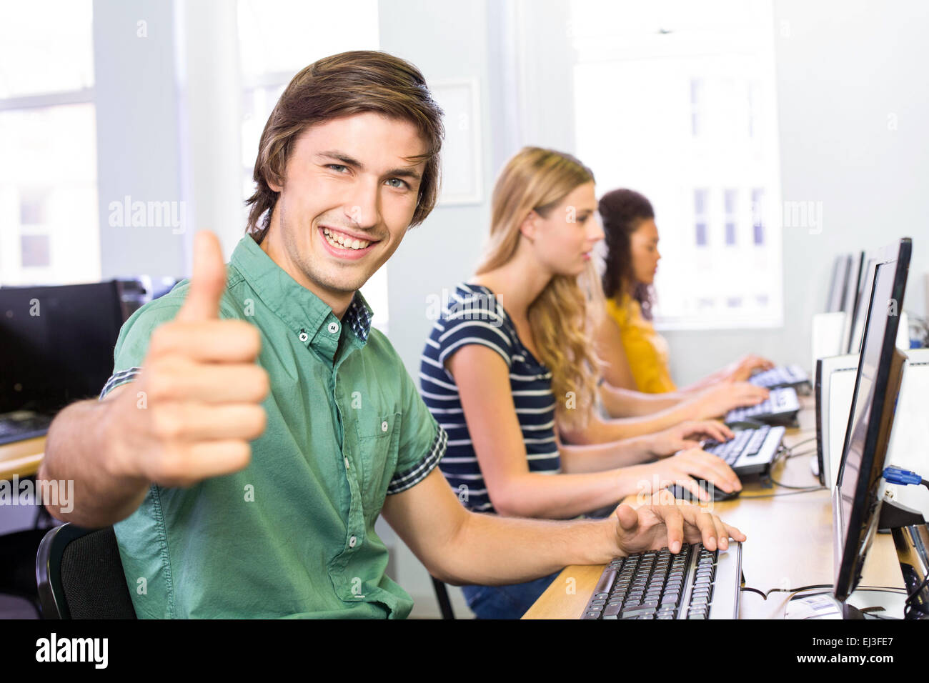 Class student hand up hi-res stock photography and images - Alamy