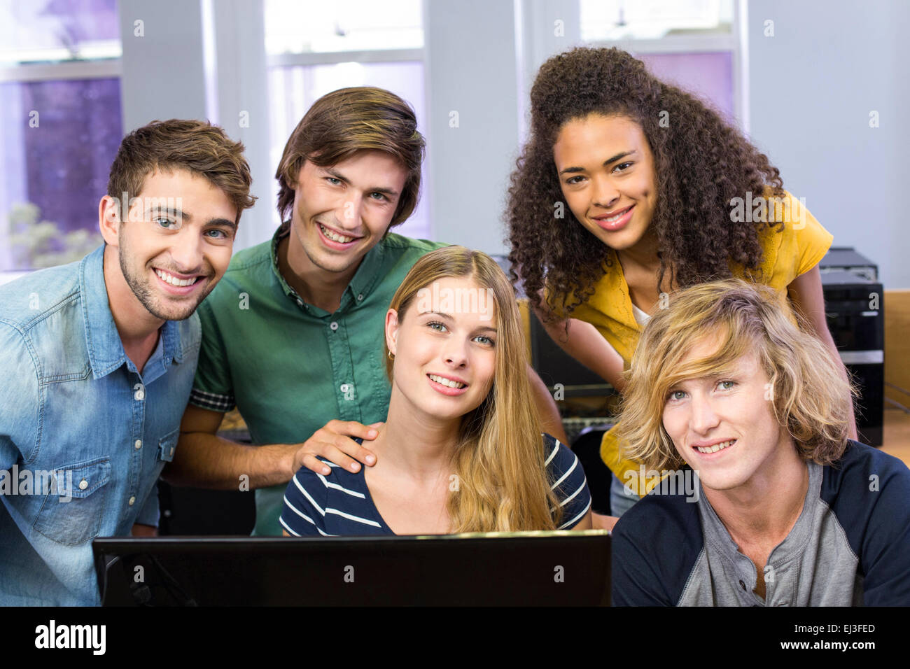 College students using computer Stock Photo - Alamy