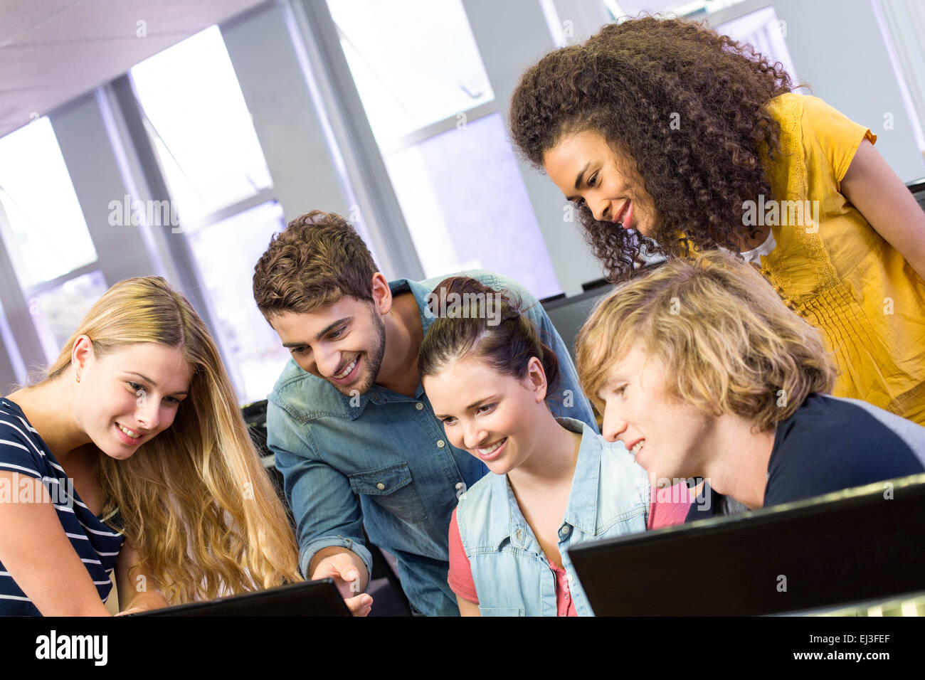 College students using computer Stock Photo - Alamy