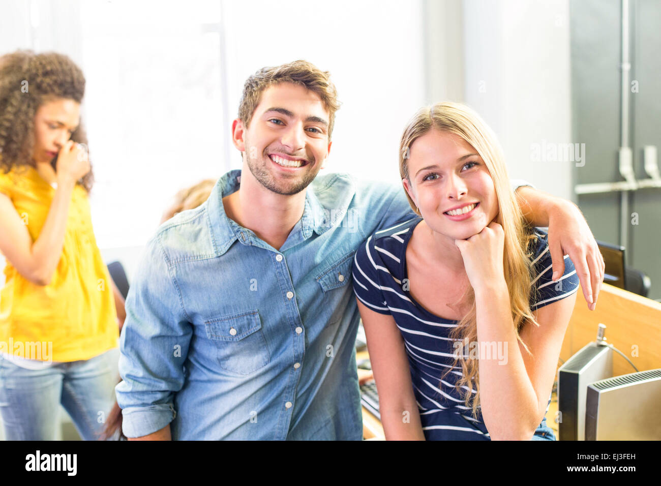 Portrait of happy college students Stock Photo - Alamy