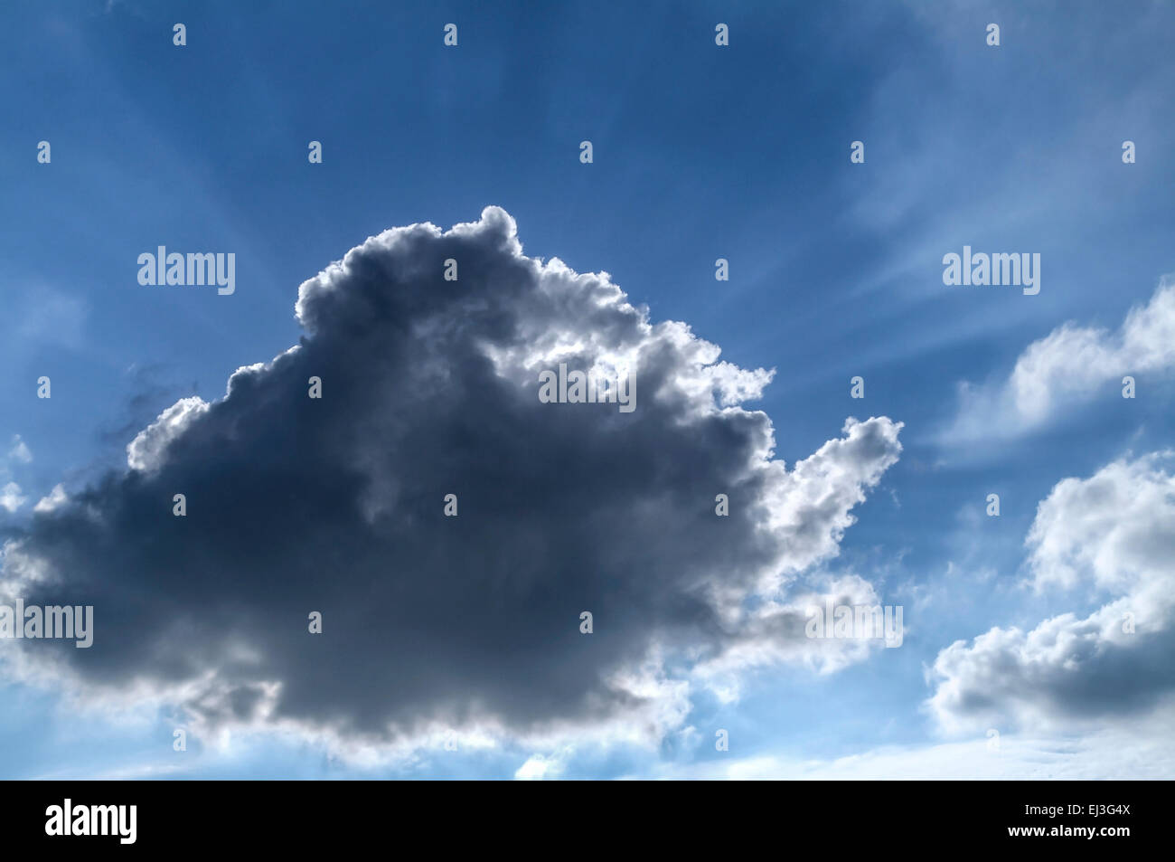 Clouds and sun rays, backlight Stock Photo - Alamy