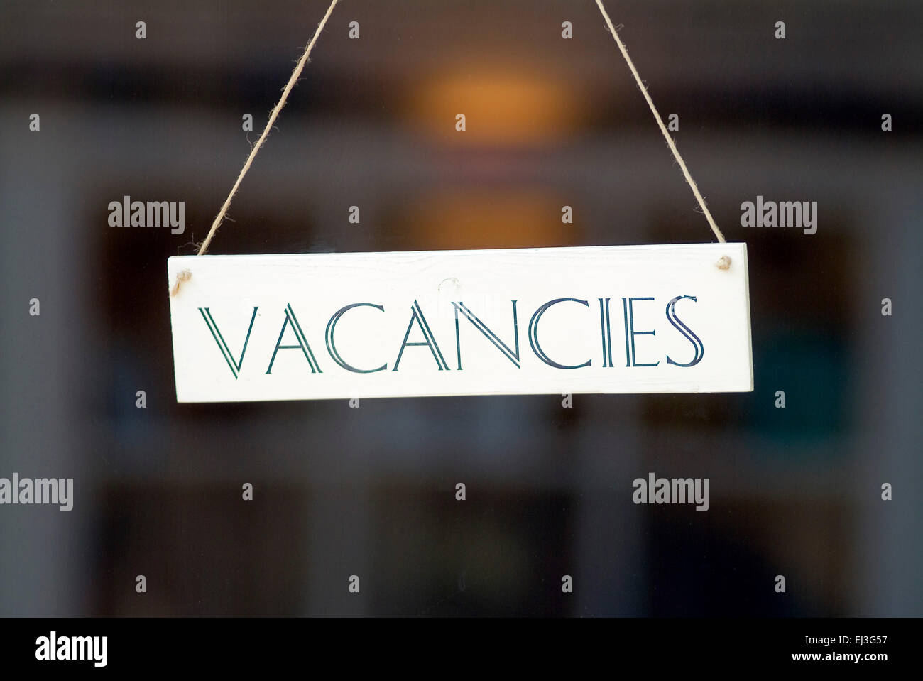 Vacancies Sign in a window of a bed and breakfast Hotel England Europe ...