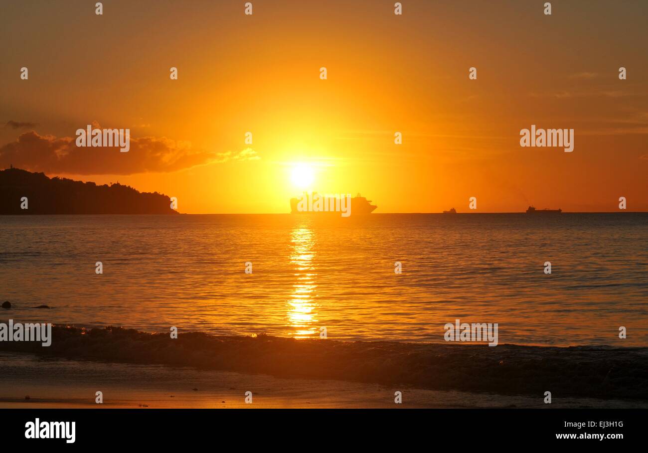 Magical sunset sea green island hi-res stock photography and images - Alamy