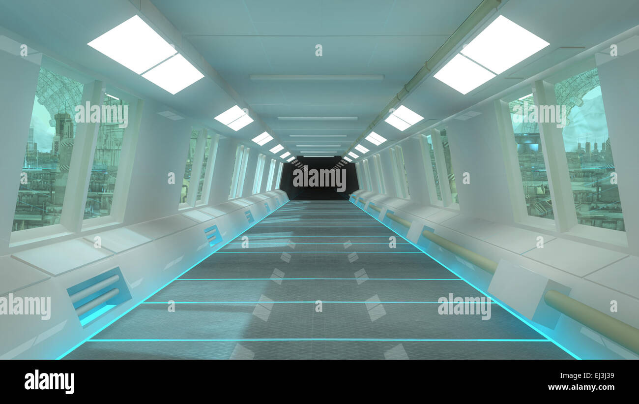 Futuristic interior SCIFI architecture Stock Photo - Alamy