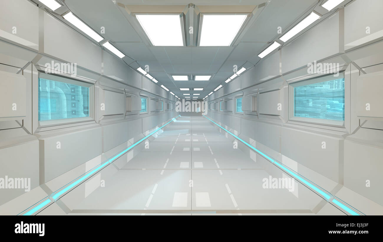 Futuristic interior SCIFI architecture Stock Photo - Alamy
