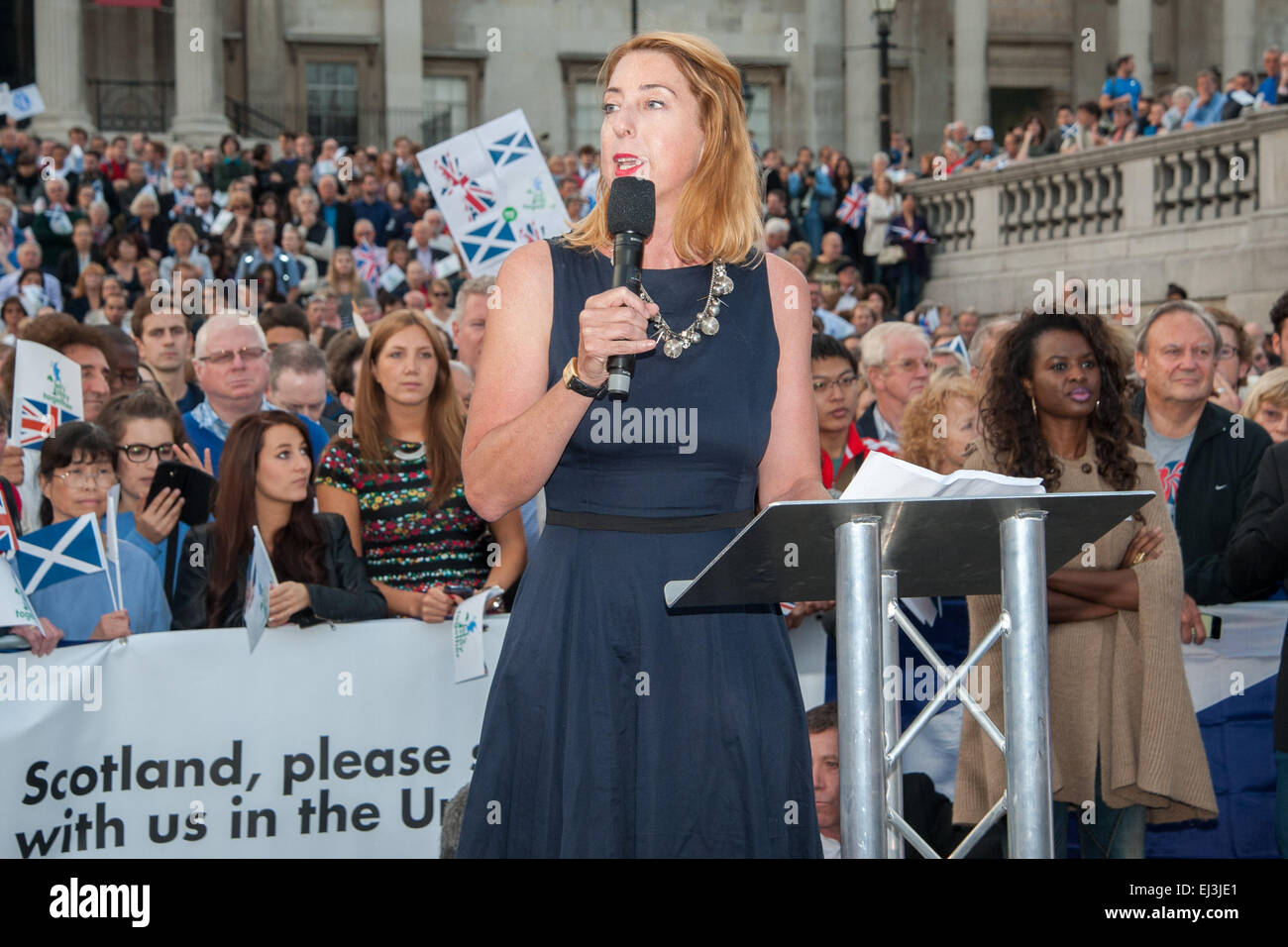 Scottish author, Jenny Colgan speaks at the Let's Stay Together rally ...