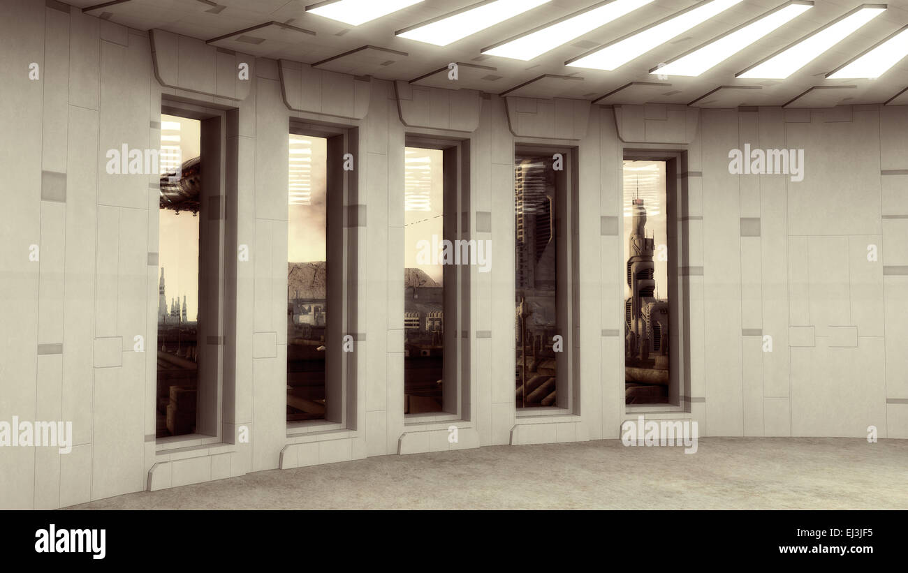 Futuristic interior SCIFI architecture Stock Photo - Alamy
