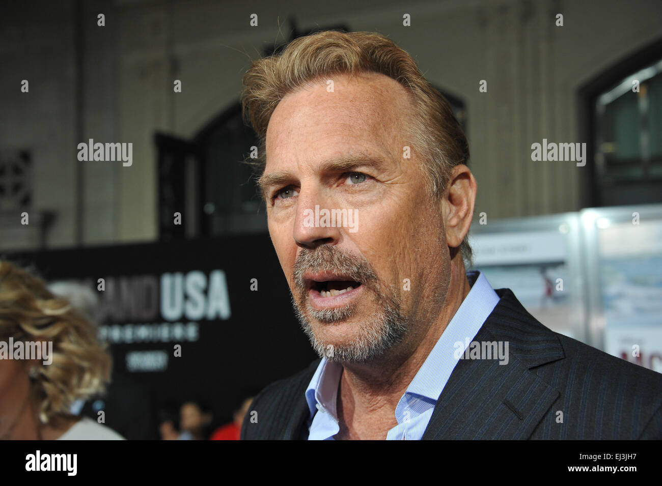 LOS ANGELES, CA - FEBRUARY 9, 2015: Kevin Costner at the world premiere ...