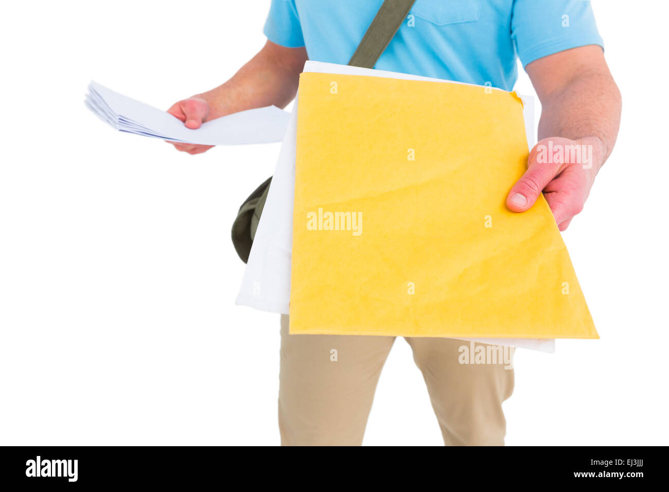 Postman with letter Stock Photo - Alamy