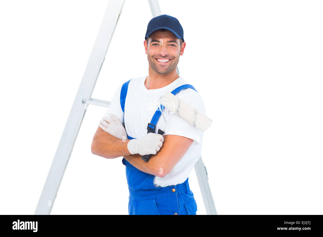 Workman standing ladder hi-res stock photography and images - Alamy