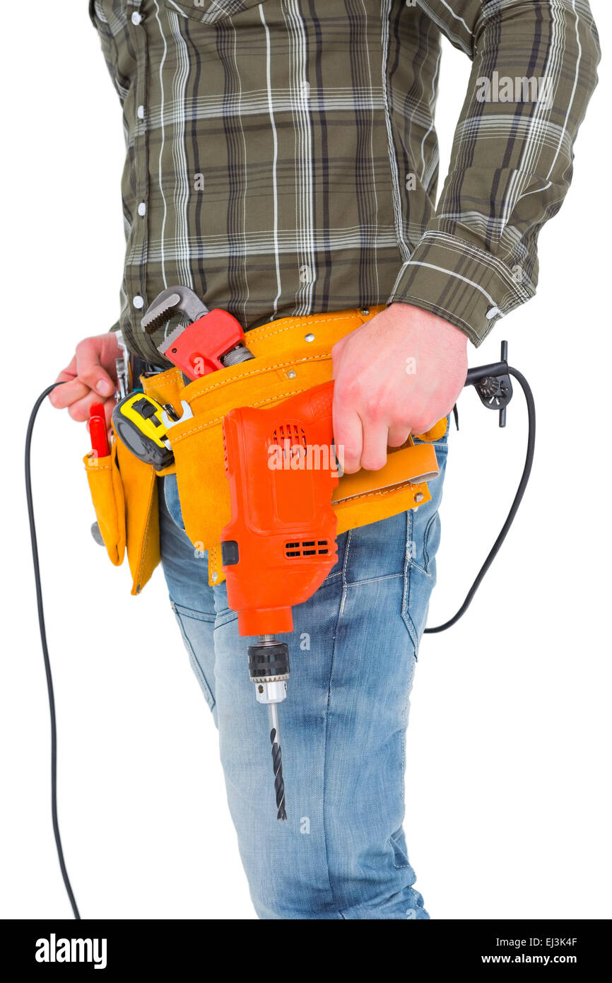 Male construction worker drill smiling hi-res stock photography and ...