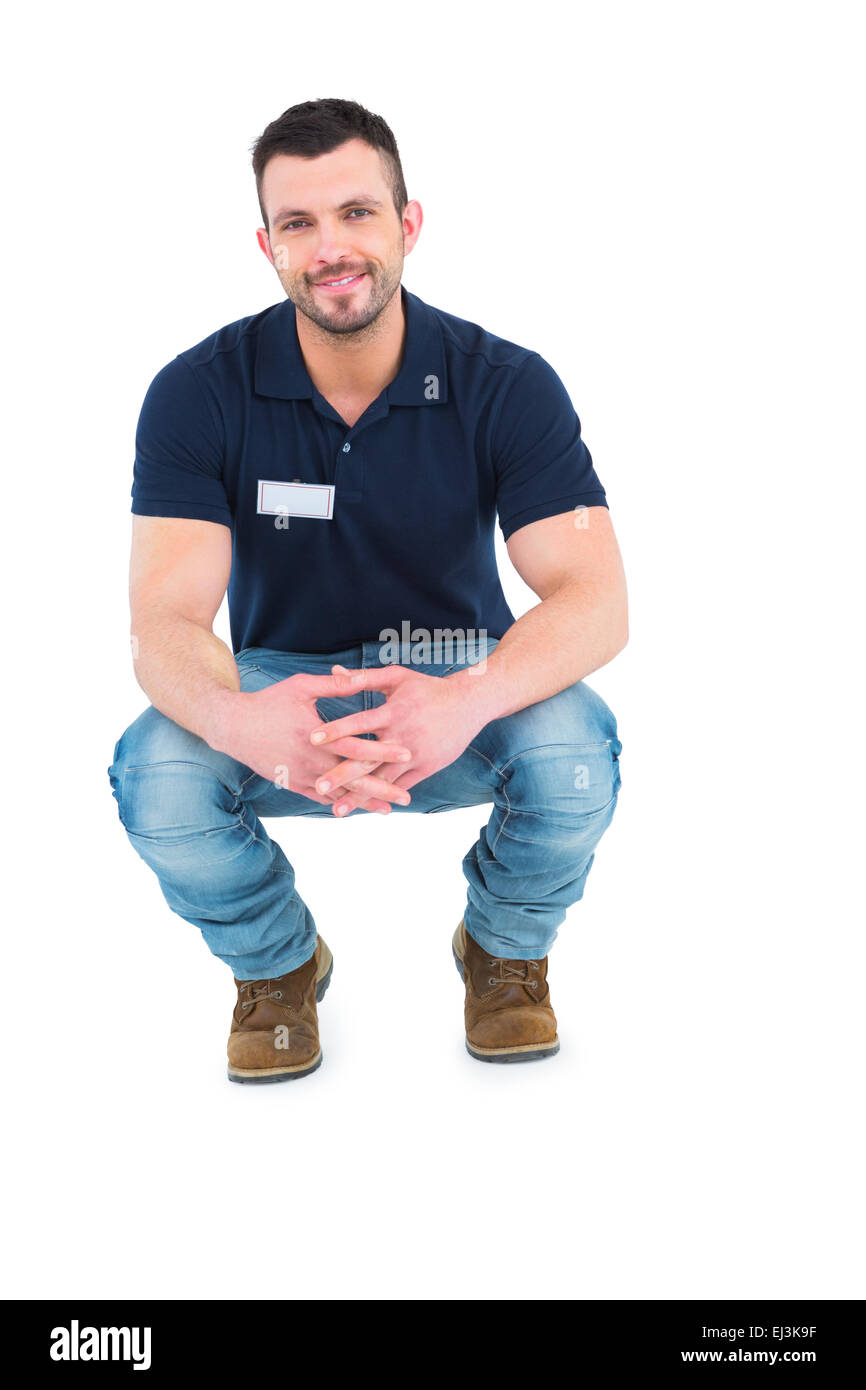 Person crouching isolated hi-res stock photography and images - Alamy