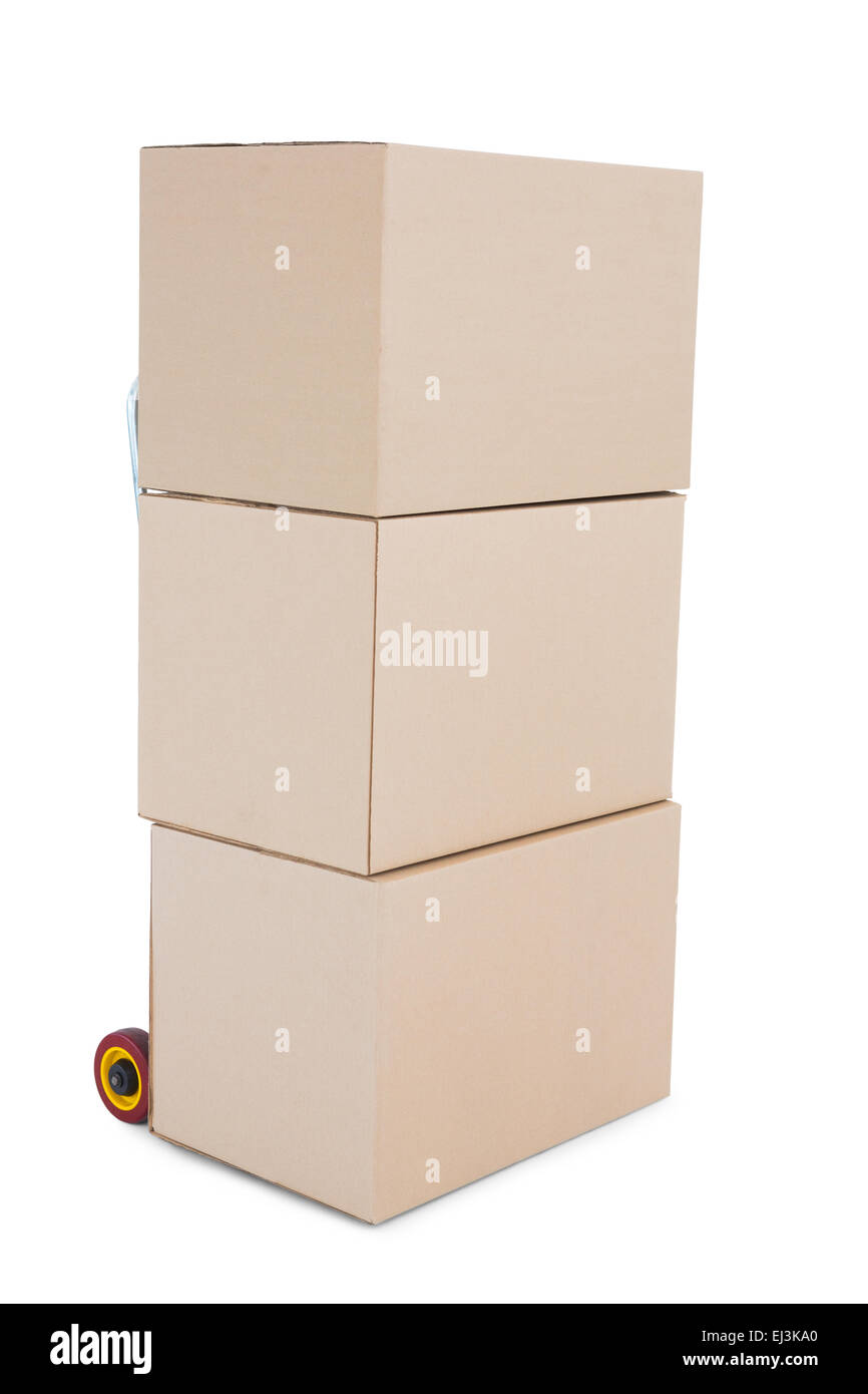 Trolley of boxes Stock Photo - Alamy