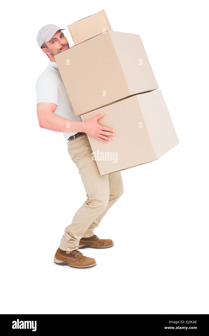 Tired delivery man box hi-res stock photography and images - Alamy