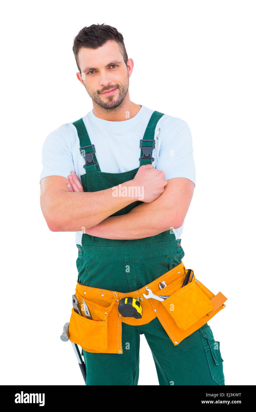Happy carpenter man arms hi-res stock photography and images - Alamy