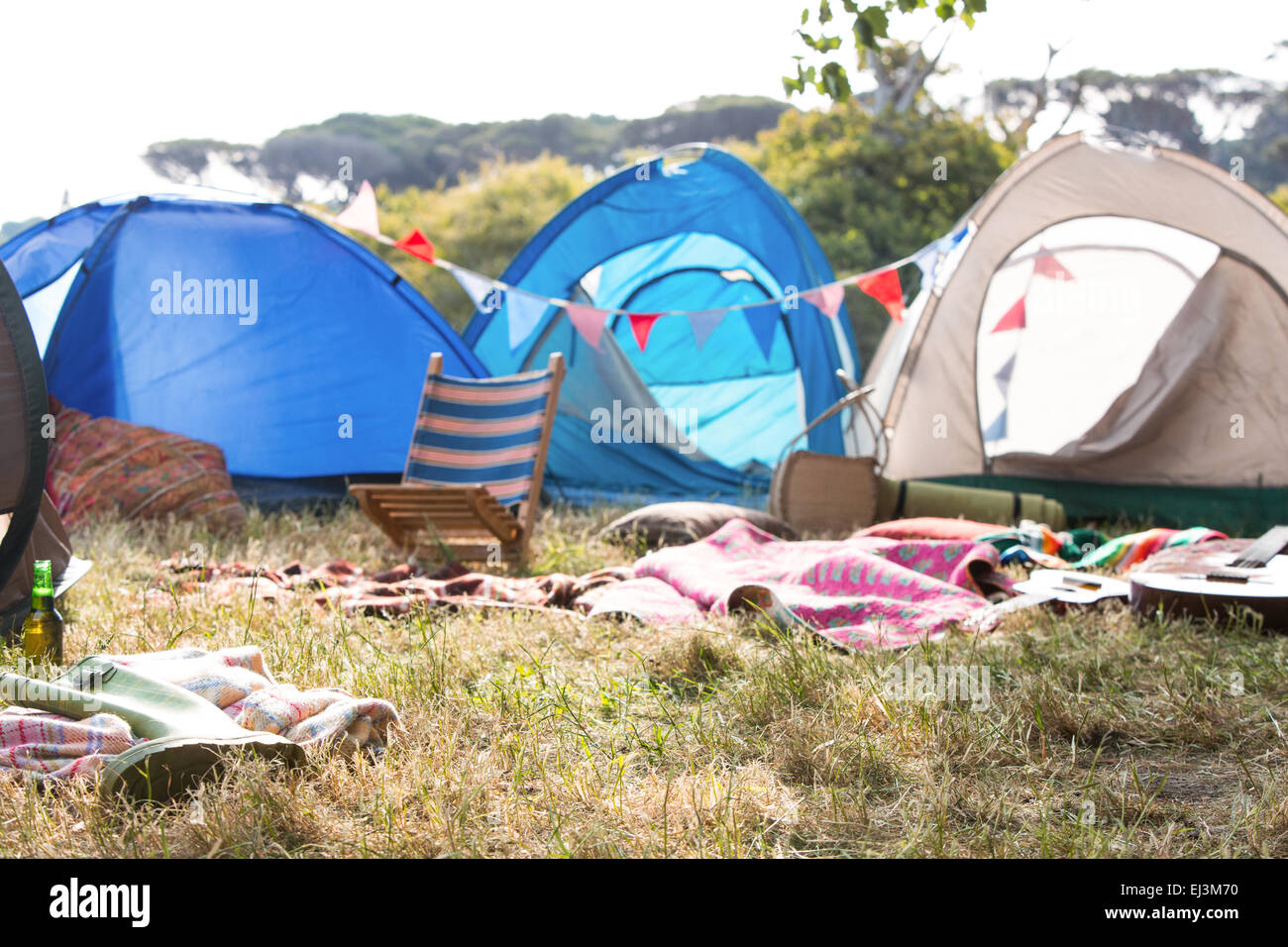 Empty campsite at music festival Stock Photo - Alamy