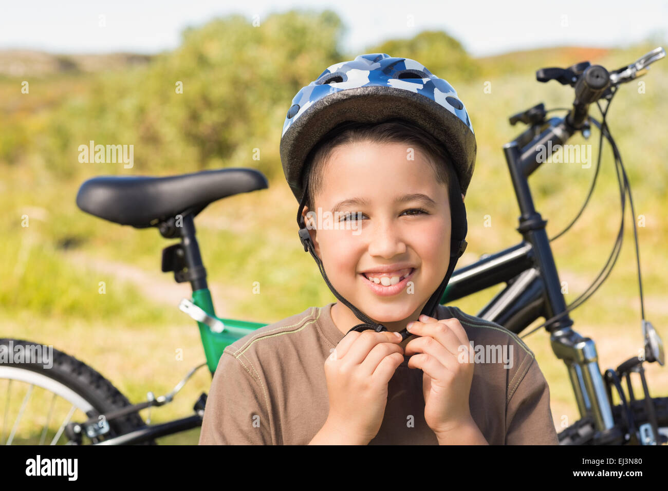 Little boy on a bike ride Stock Photo - Alamy
