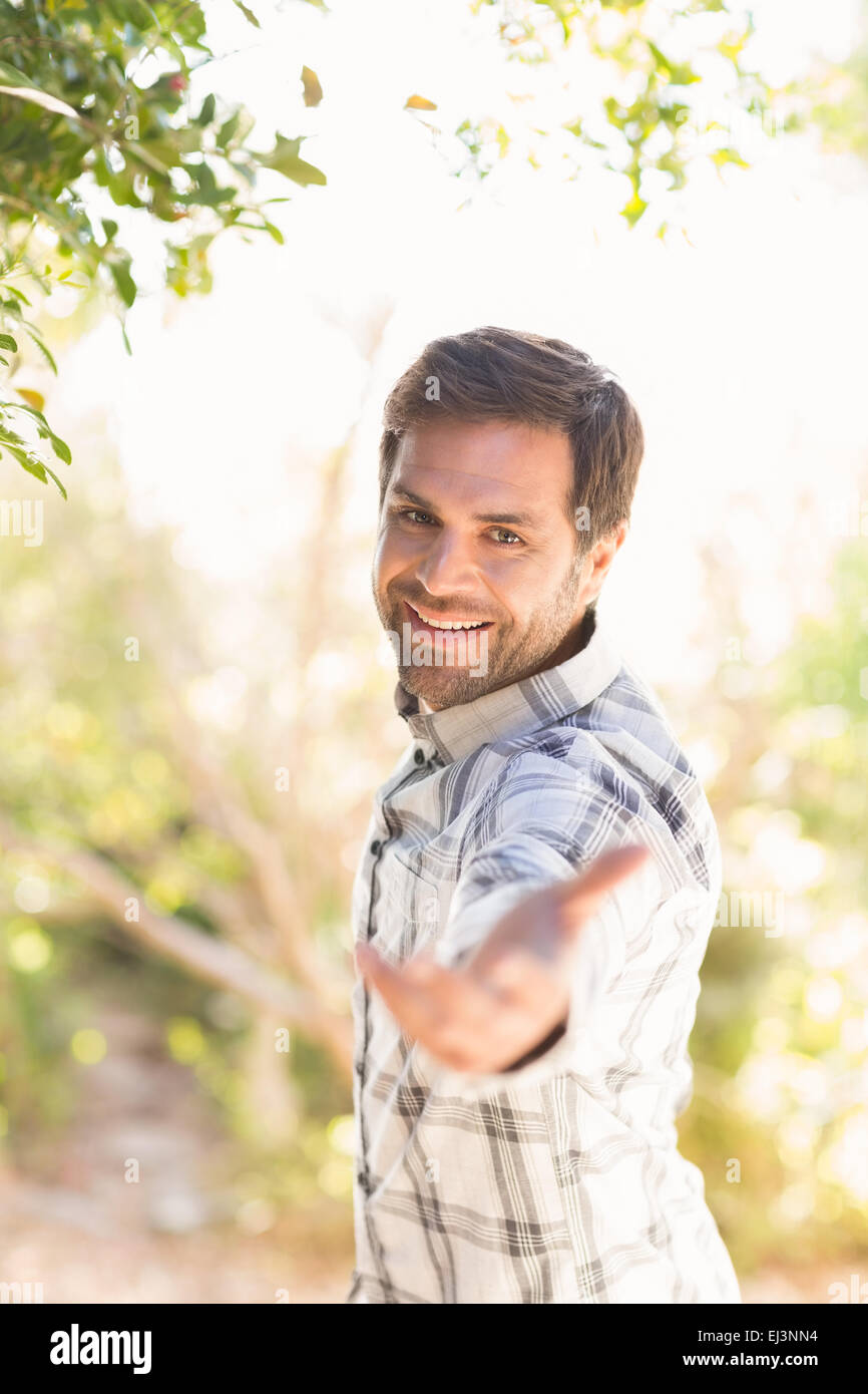 Happy smiling sunny welcoming hi-res stock photography and images - Alamy