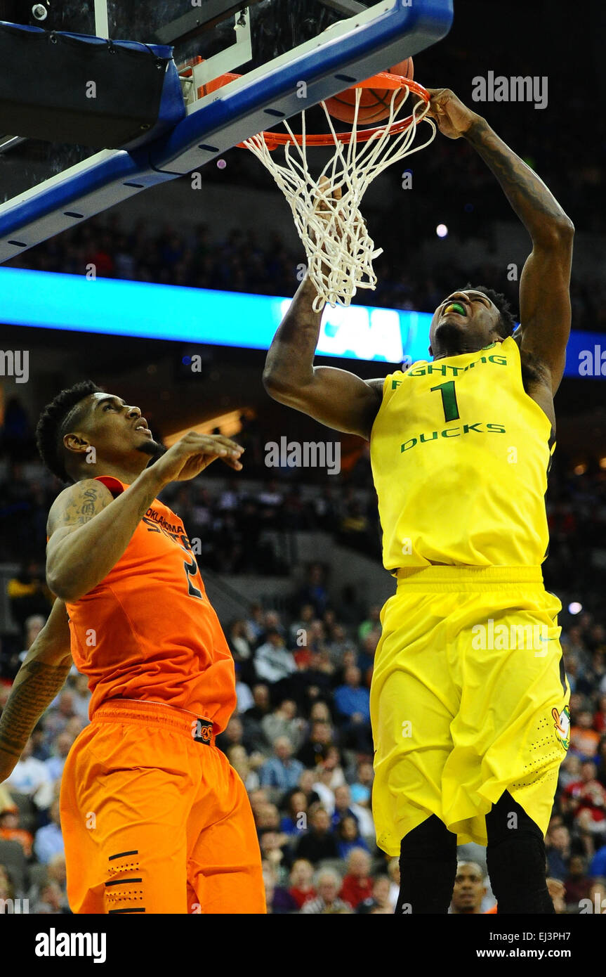 Omaha, Nebraska, USA. 20th Mar, 2015. Oregon Ducks forward Jordan Bell ...