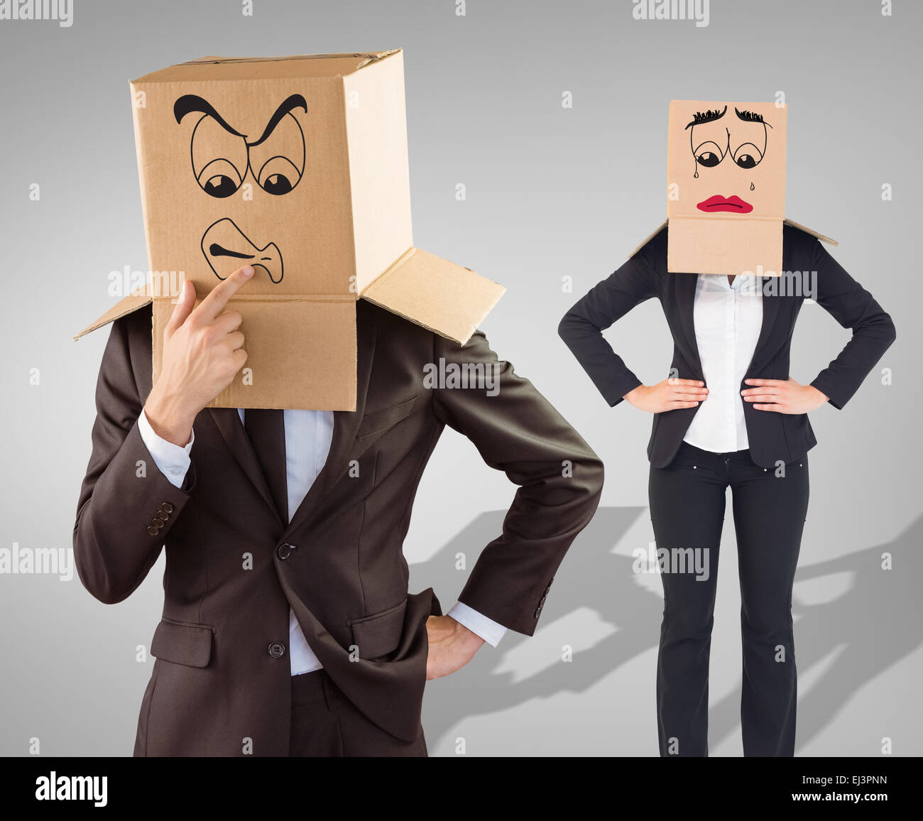 Crying woman wearing grey hi-res stock photography and images - Alamy